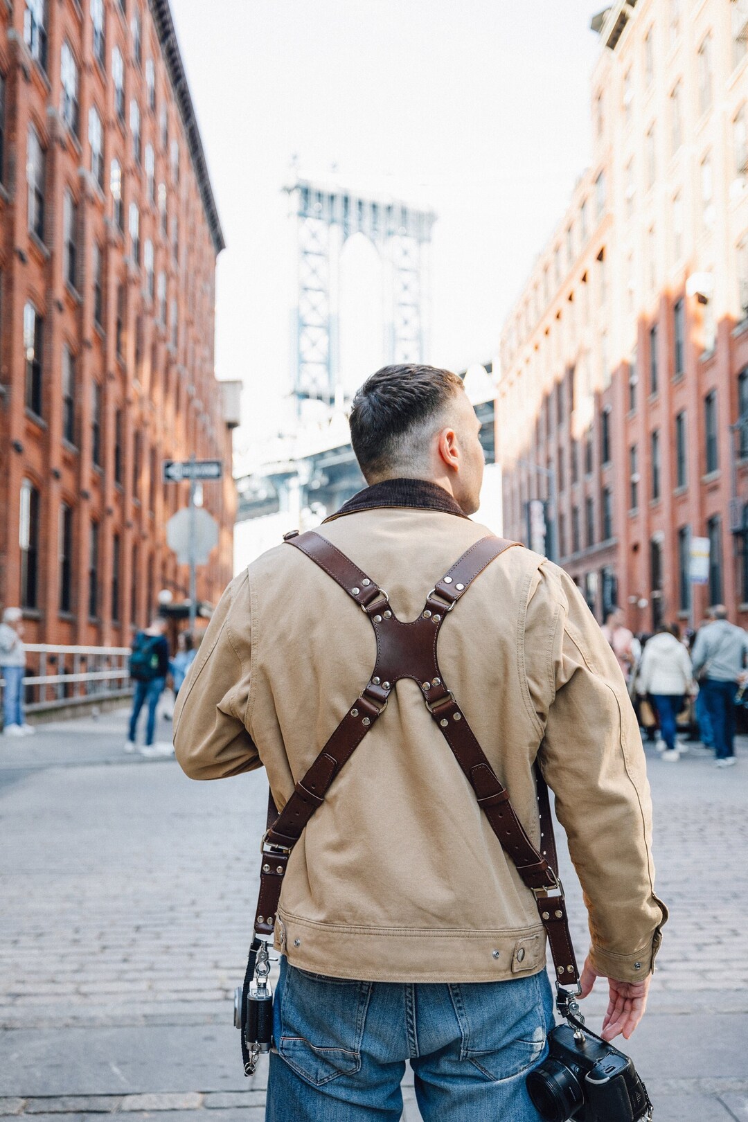Dual Leather Camera Strap, Double Camera Harness, Double Shoulder ...