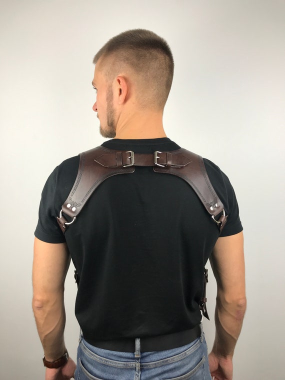 A Set of Suspenders with a Belt Men Suspenders leather | Etsy