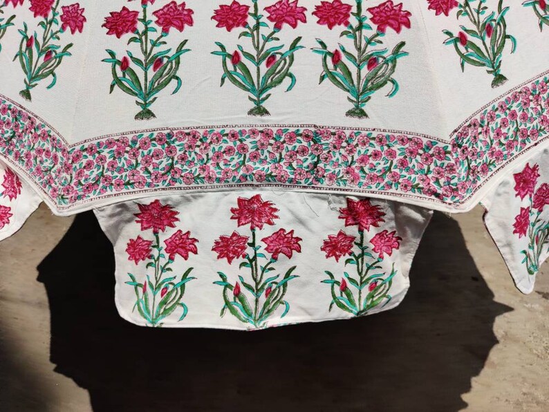 Handblock Mughal Prints Designer Decorative Beach | Etsy