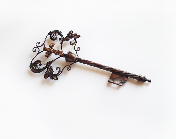 Large Vintage Italian Renaissance Style Metal Hanging Key - Etsy