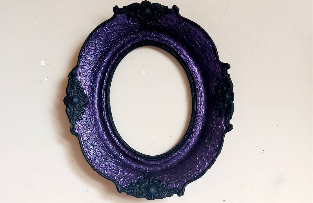 Gothic Purple Frame, Gothic Wall Frame, Bohemian Wall Frame, Goth Oval ...