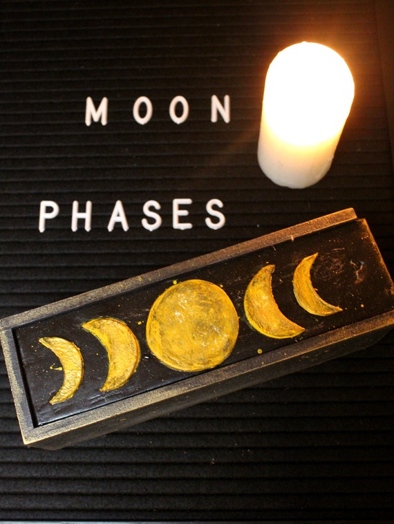 Moon Phases Box Moon Box for Pens Moon Pen Holder Wicca - Etsy
