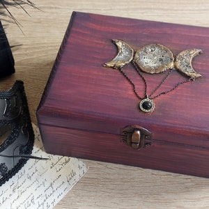 Triple Moon Box Gothic Decor Box Tarot Box Moon Decor Wicca Box ...