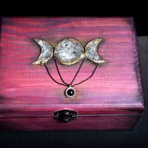 Triple Moon Box Gothic Decor Box Tarot Box Moon Decor Wicca | Etsy