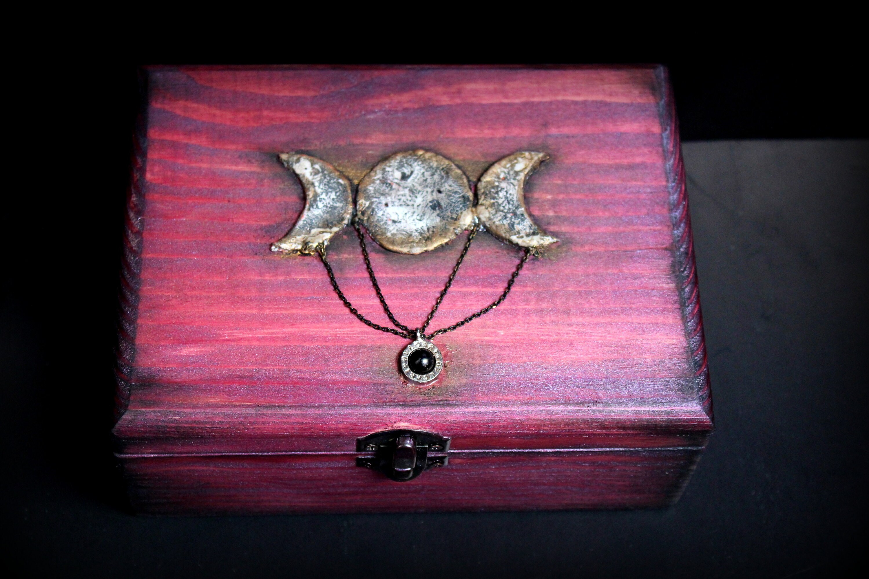 Triple moon box Gothic decor box Tarot box Moon decor Wicca | Etsy