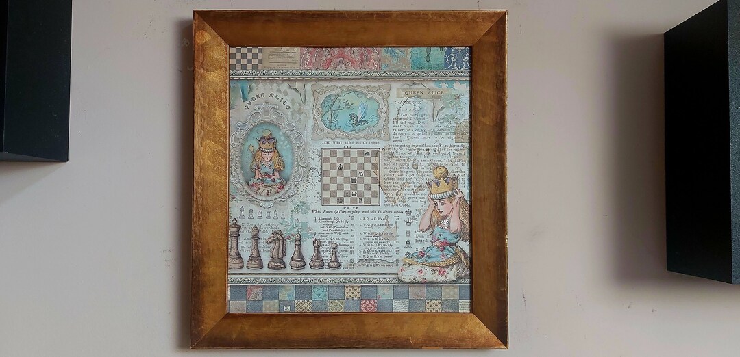 Alice in Wonderland, Alice in Gold Frame, Alice Wall Decor, Wonderland ...
