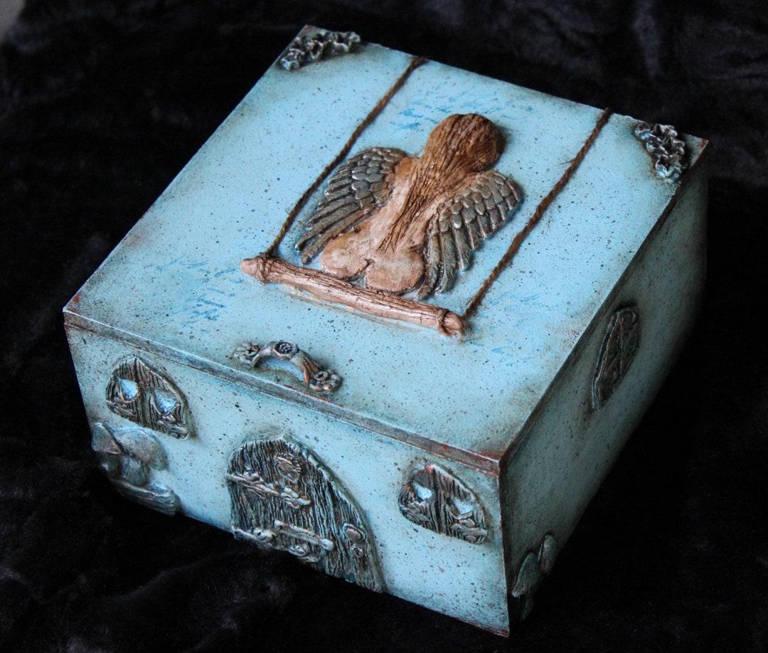 Angel Wings Box Gothic Decor Box Fairy Tale Box Memorial - Etsy