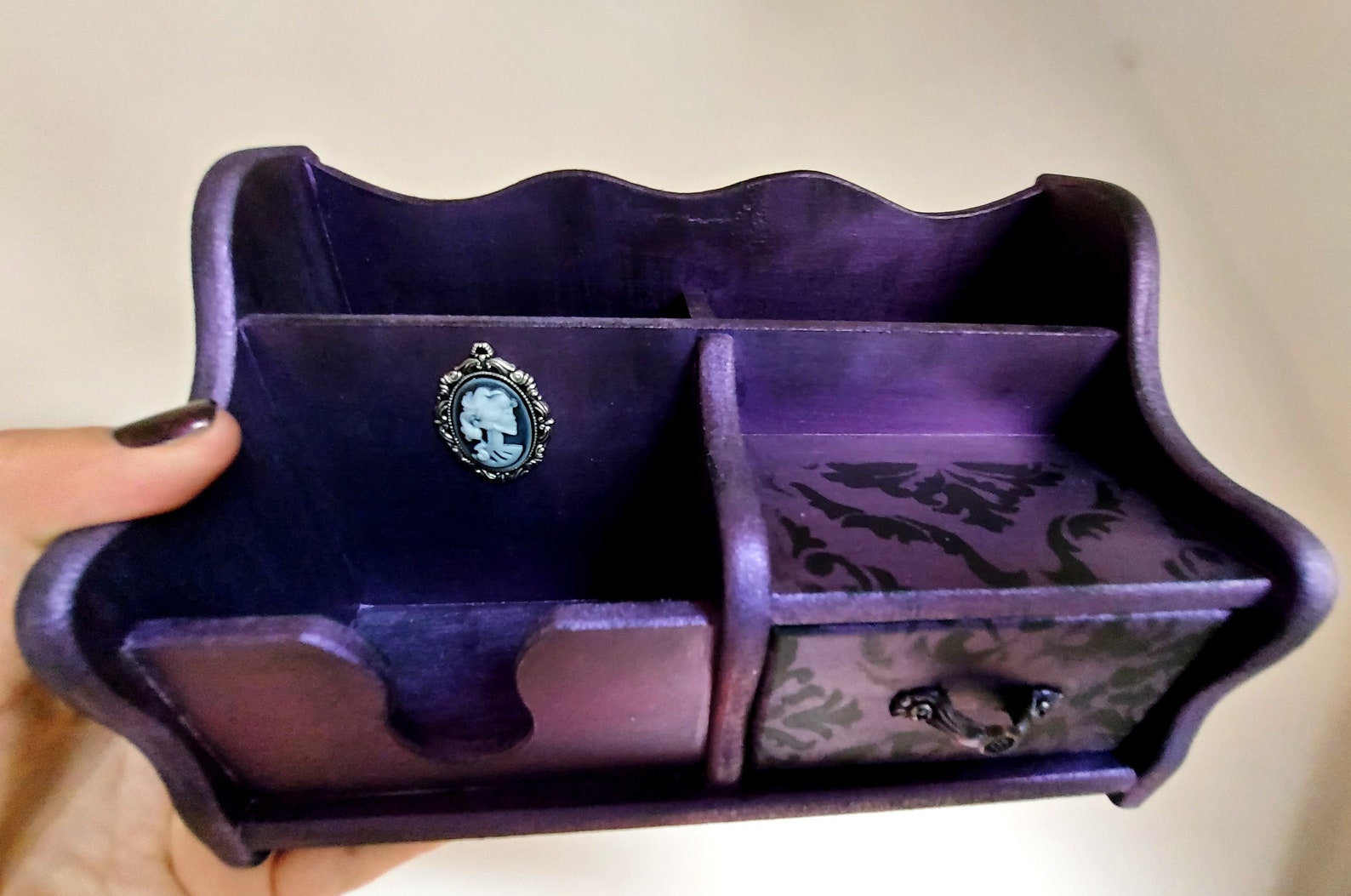 Gothic makeup holder Makeup organizer Goth skull organizer | Etsy