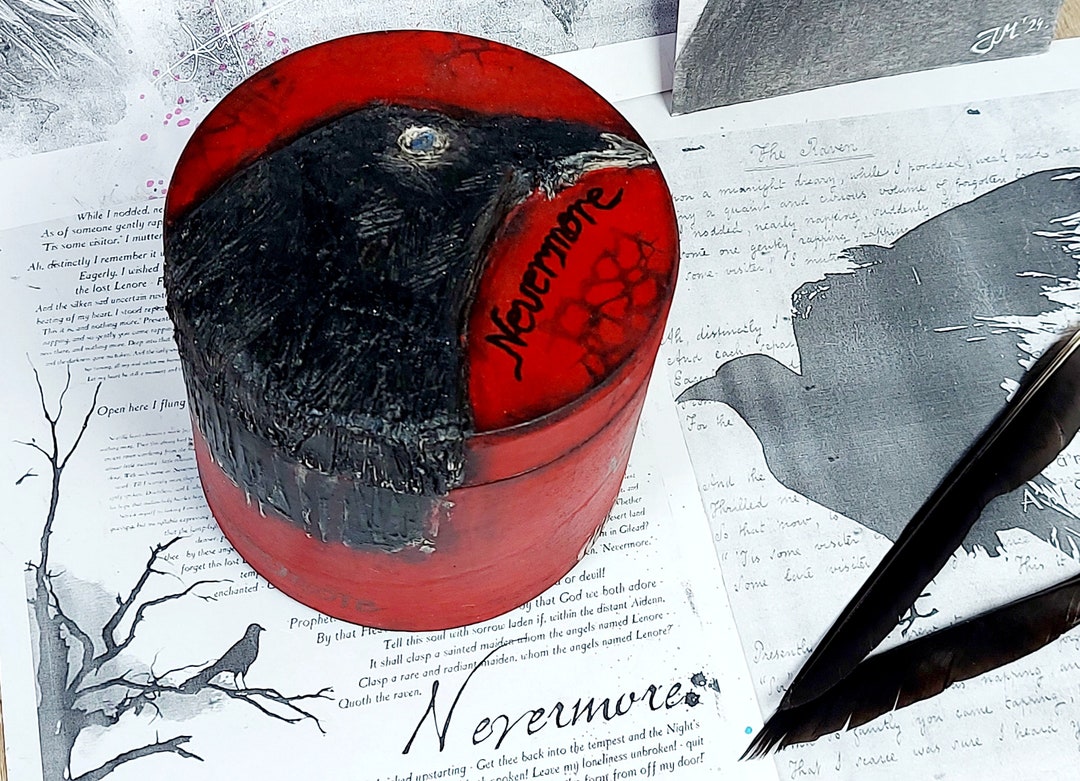 Raven Nevermore, Edgar Allan Poe, Raven Goth Box, Nevermore Decor ...