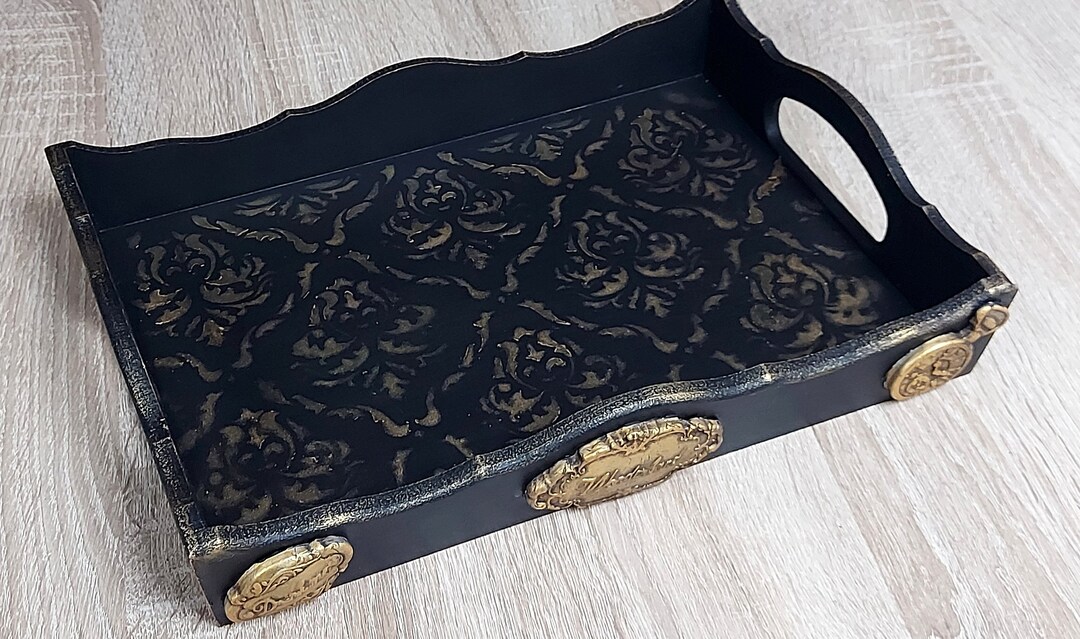 Gothic Alice Tray, Gothic Black Tray, Wonderland Tray, Drink Me Tray ...