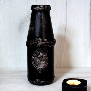 Gothic Black Vase Gothic Bottle Spider Vase Vampire Vase Witchcraft ...