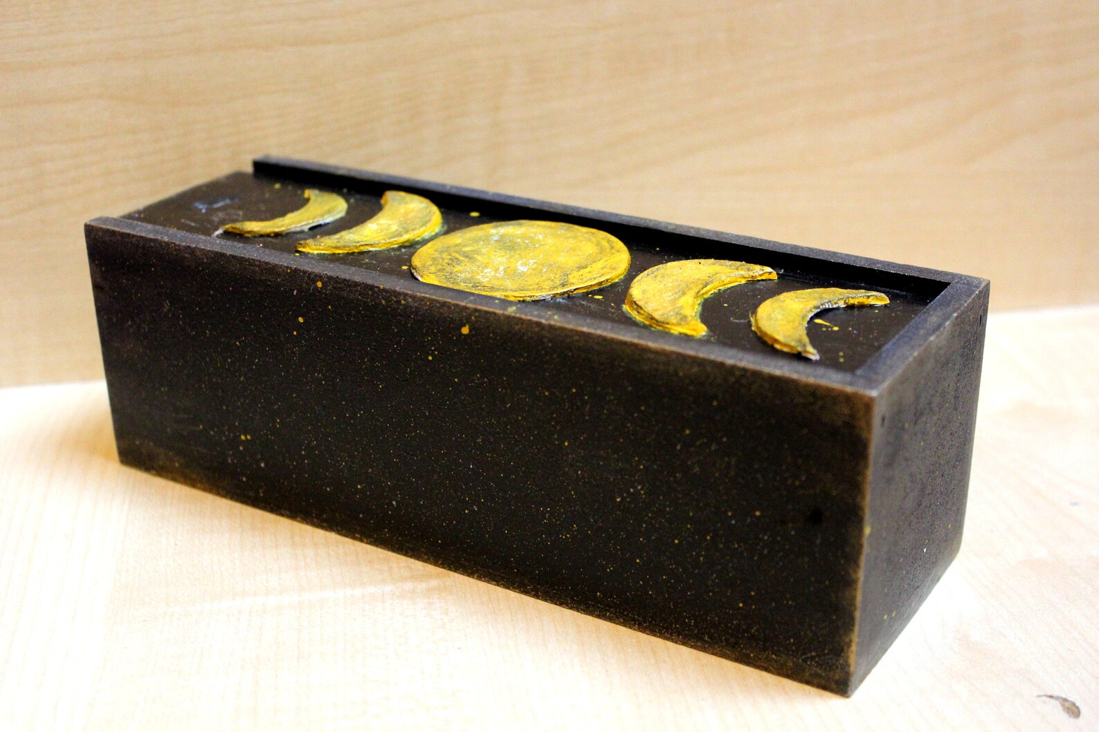 Moon Phases Box Moon Box for Pens Moon Pen Holder Wicca - Etsy
