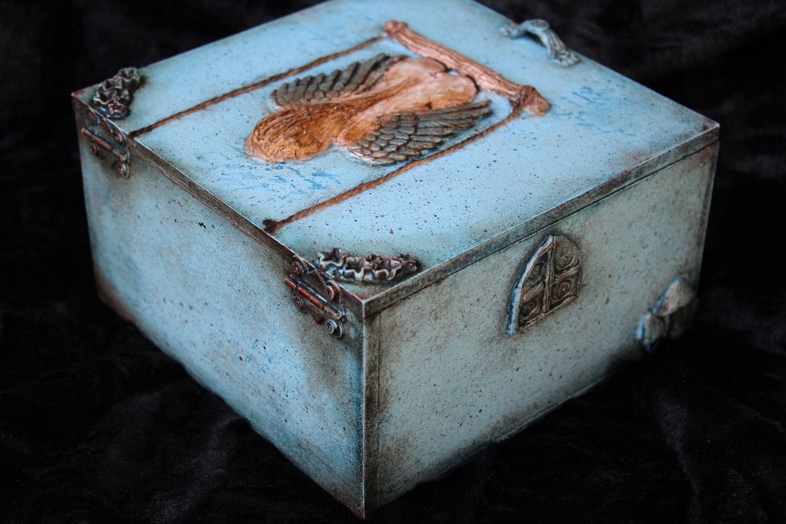 Angel Wings Box Gothic Decor Box Fairy Tale Box Memorial Box | Etsy