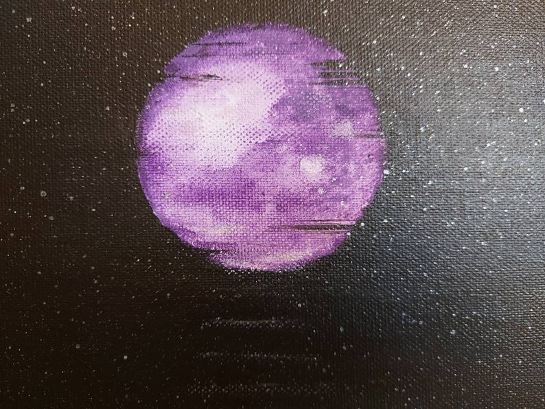 Gothic Wall Decor Purple Moon Decor Moon Painting Gothic Moon | Etsy