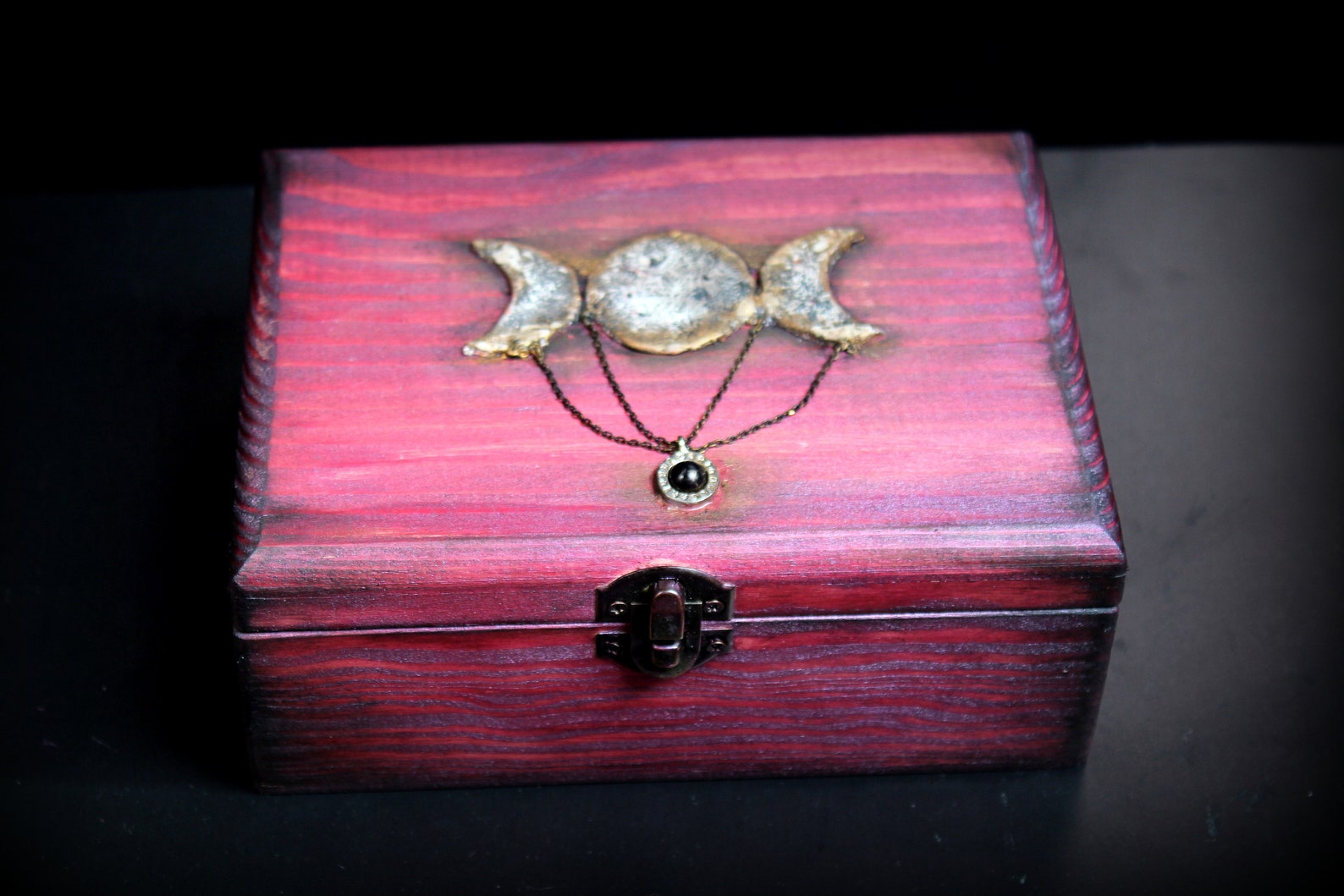 Triple Moon Box Gothic Decor Box Tarot Box Moon Decor Wicca - Etsy