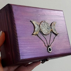 Triple Moon Box Gothic Decor Box Tarot Box Moon Decor Wicca Box ...