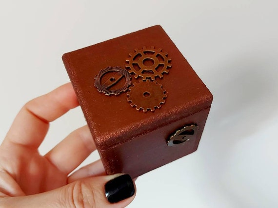 Steampunk Ring Box Time Machine Box Steampunk Decor Cogs - Etsy