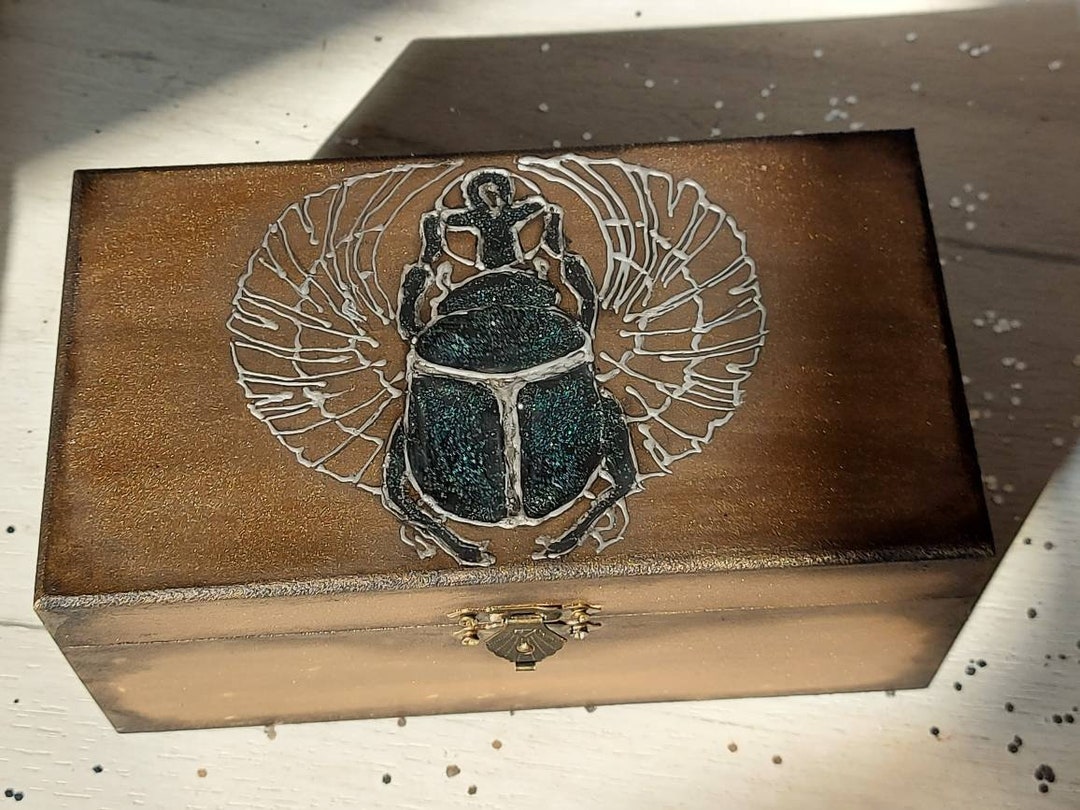 Scarab Altar Box Egypt Decor Box Scarab Beetle Box Egypt Mythology ...