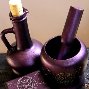 Alchemy Glass Decor, Purple Glass Carafe, Bohemian Decor, Eclectic ...