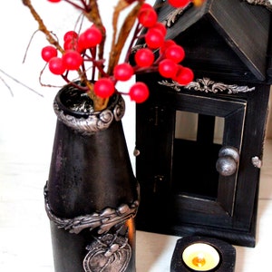 Gothic Black Vase Gothic Bottle Spider Vase Vampire Vase Witchcraft ...