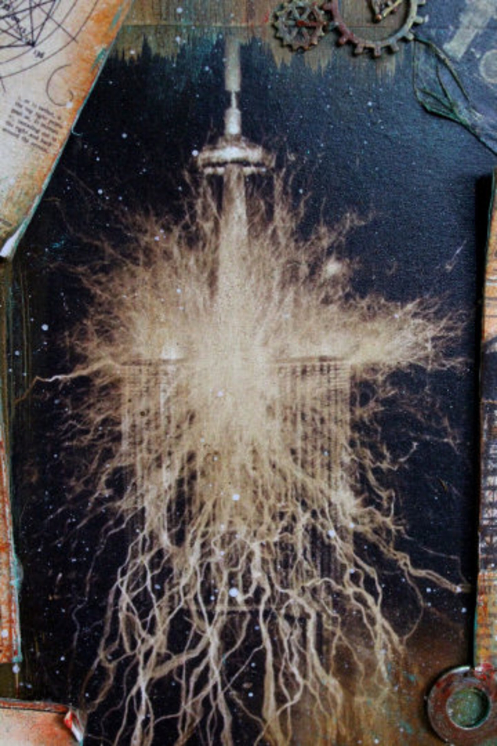 Nikola Tesla Decor Tesla Mix Media Tesla Collage Art | Etsy