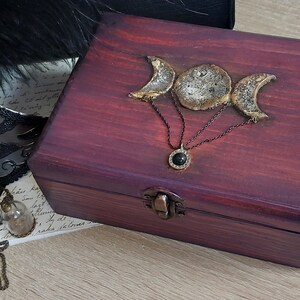 Triple Moon Box Gothic Decor Box Tarot Box Moon Decor Wicca Box ...