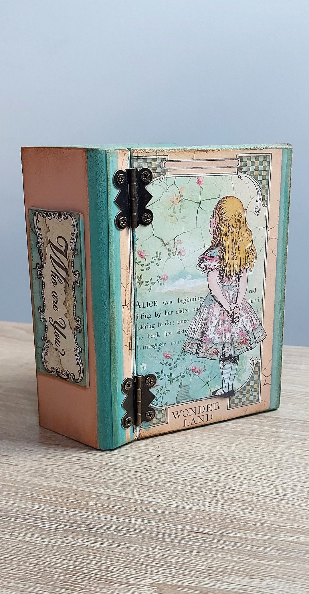 Alice Book Box, Alice in Wonderland, Alice Scrapbook Box, Alice Tea ...