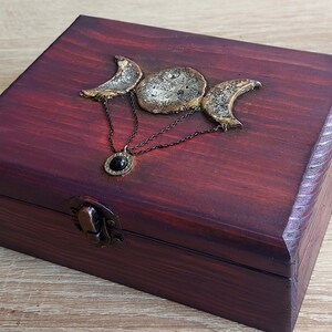 Triple Moon Box Gothic Decor Box Tarot Box Moon Decor Wicca Box ...