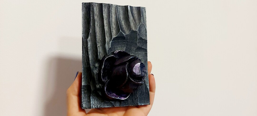 Gothic Purple Rose, Vampire Purple Rose, Wooden Tile Rose, Black Purple ...