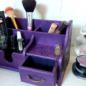 Gothic Makeup Holder Makeup Organizer Goth Organizer Damask Organizer ...