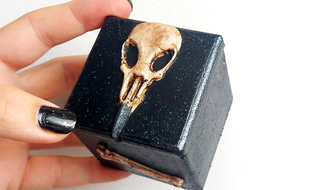 Raven Skull Box, Bird Skull Box, Skull Ring Box, Skull and Bones Box ...