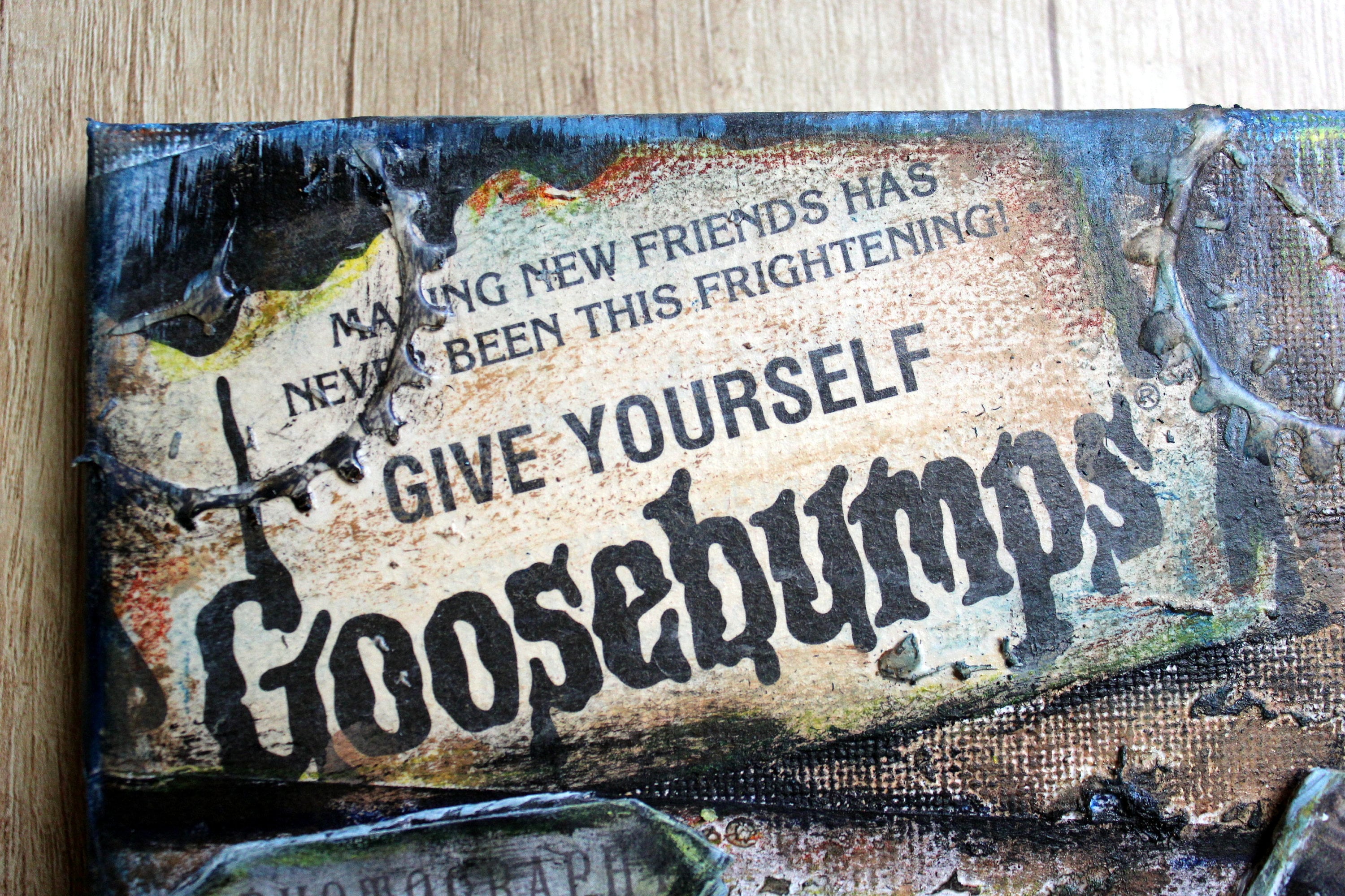 Goosebumps Painting Horror Decor Halloween Decor Mix Media - Etsy