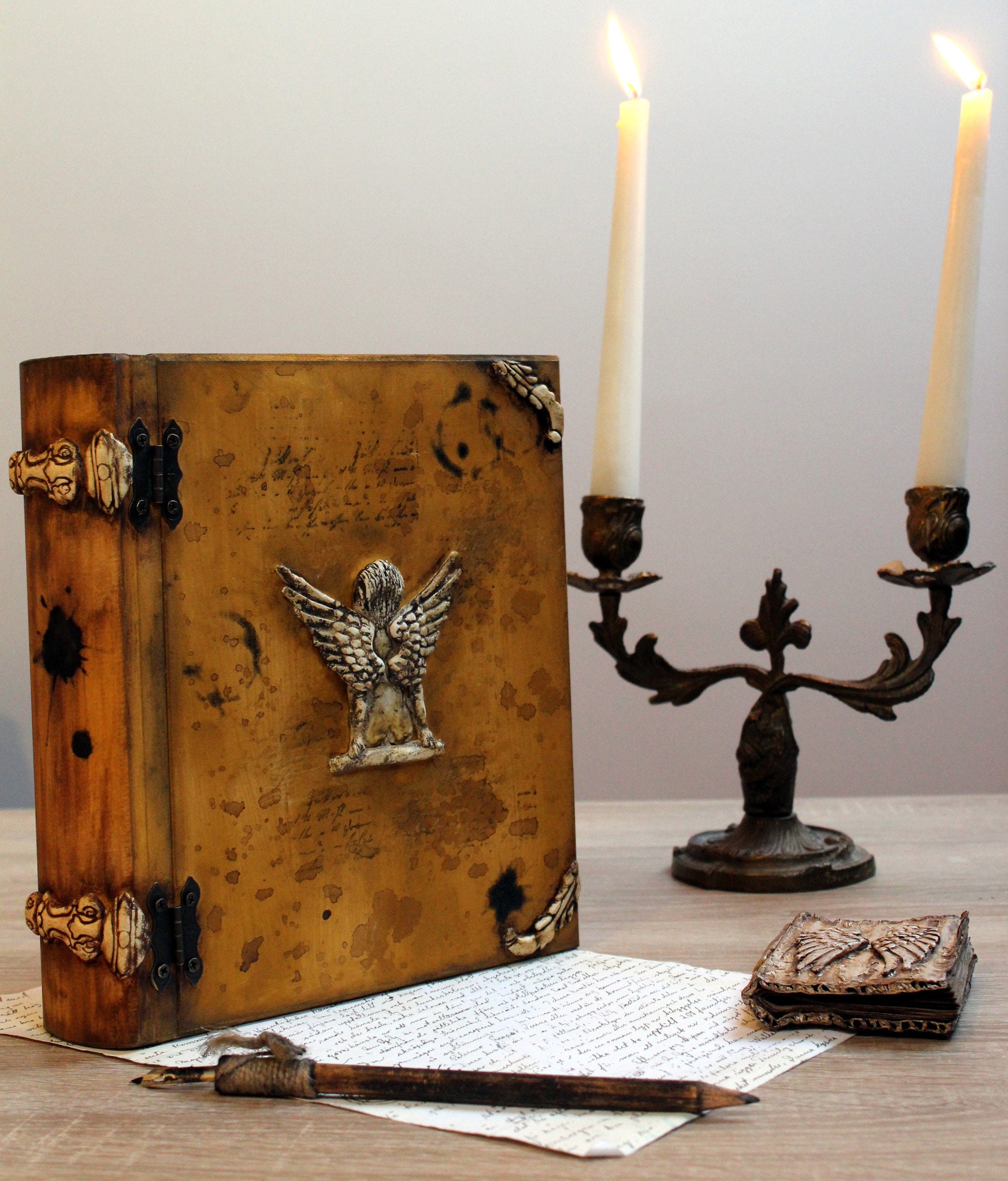 Flight of Icarus Angel wings box Gothic decor box Mythology | Etsy