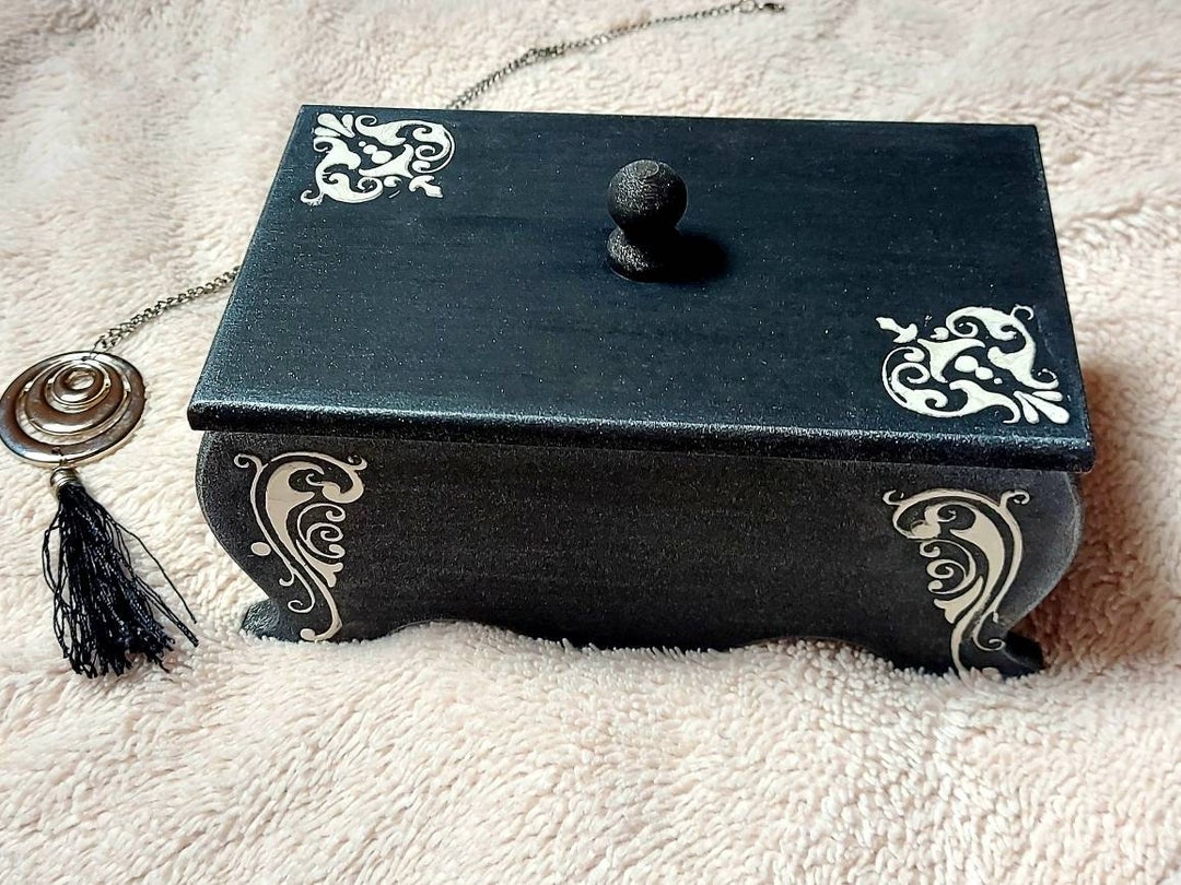 Black Gothic Box Gothic Decor Witch Black Box Wicca Decor Pagan Decor ...