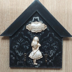 Alice Key Rack, Alice in Wonderland, Wonderland Rack, Damask Key Rack ...