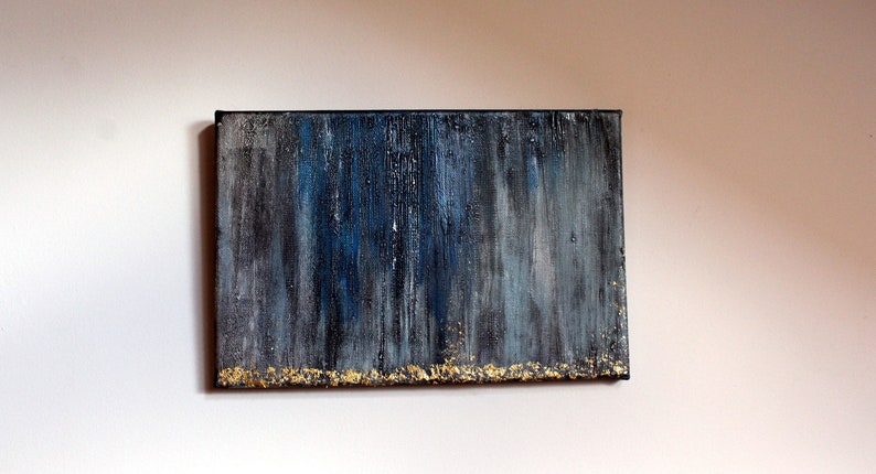 Abstract Painting Gothic Wall Art Stardust Painting Blue | Etsy