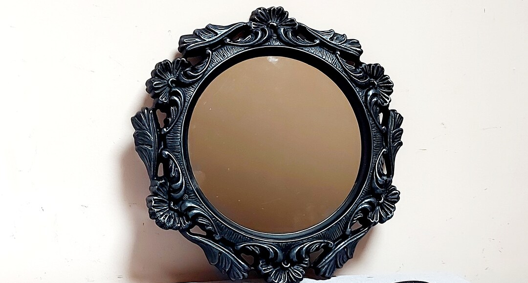 Gothic Round Mirror, Victorian Mirror, Vintage Wall Mirror, Victorian ...