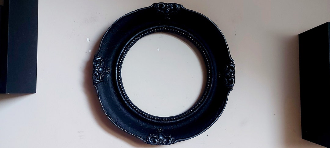 Gothic Round Frame, Gothic Black Frame, Victorian Frame, Goth Circular ...