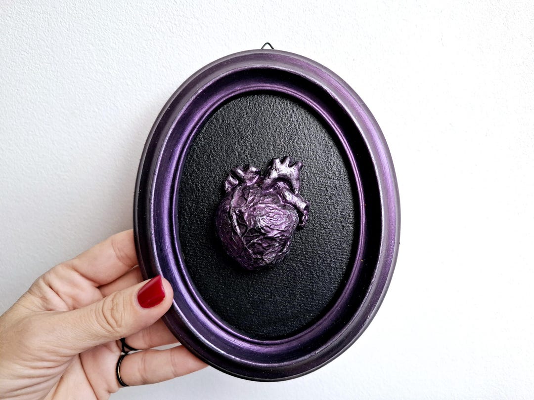Goth Purple Heart, Gothic Heart Framed, Gothic Wall Decor, Immortal ...