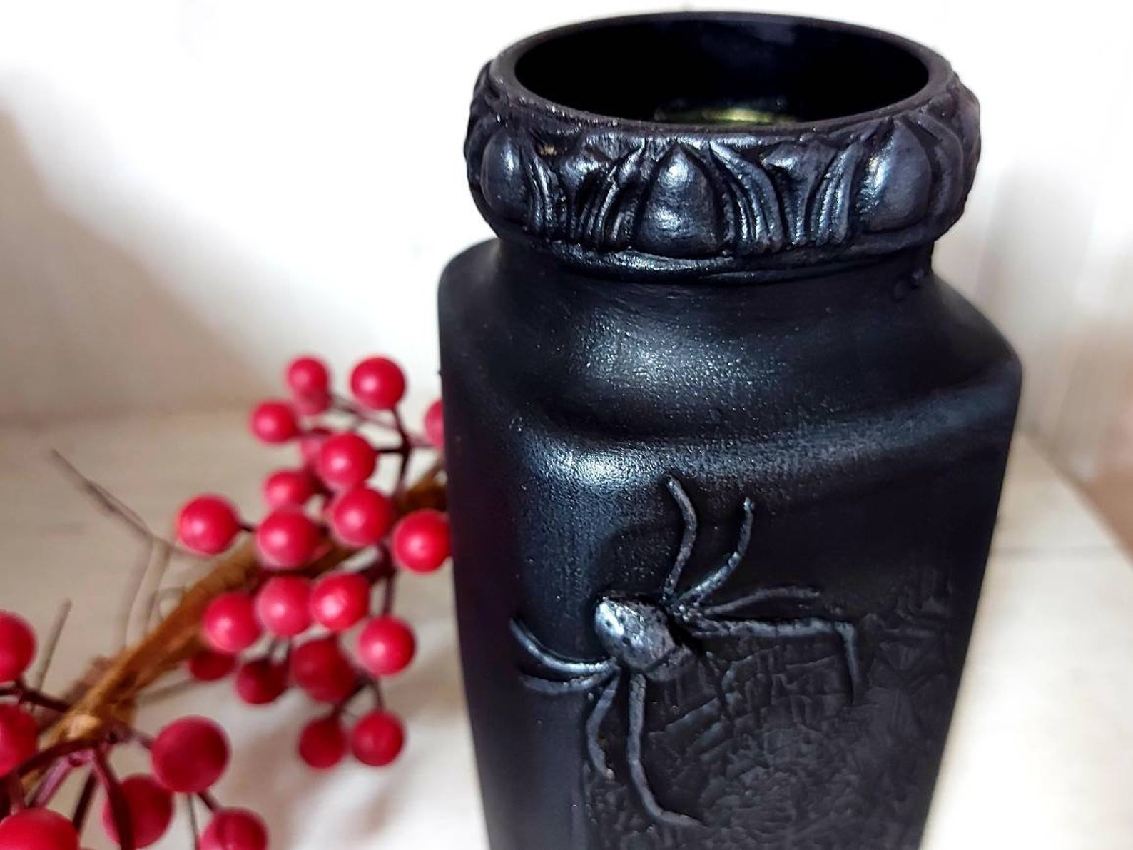 Gothic Spider Vase Spider Vase Decor Spiderweb Decor Gothic - Etsy