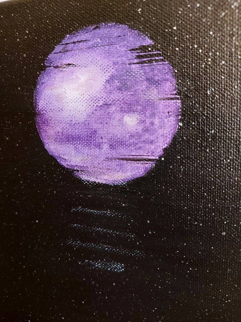 Gothic Wall Decor Purple Moon Decor Moon Painting Gothic Moon - Etsy