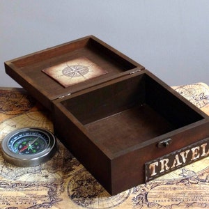 Travel Gift Box, Nautical Decor, World Map Box, Traveling Decor ...