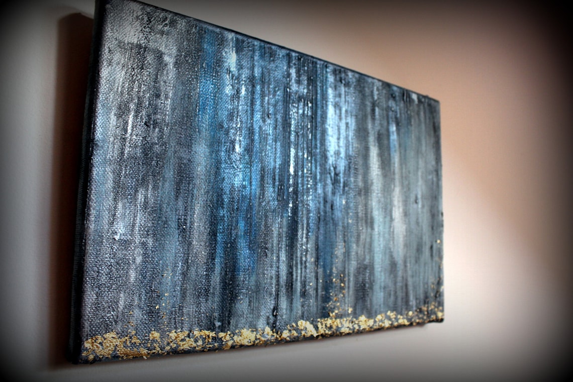 Abstract painting Gothic wall art Stardust painting Blue | Etsy