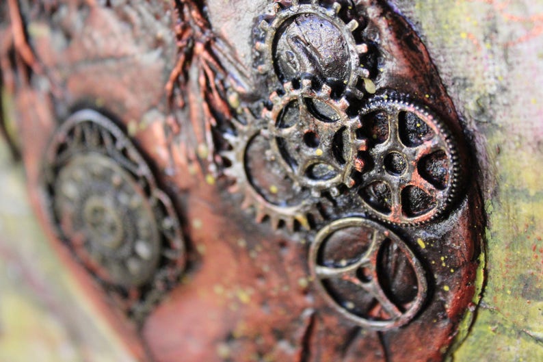 Time machine heart Steampunk heart Mechanical Heart Weird | Etsy