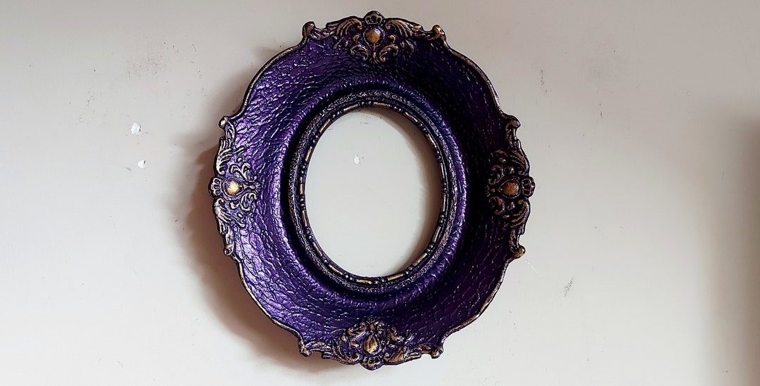 Gothic Purple Frame, Gothic Wall Frame, Bohemian Wall Frame, Goth Oval ...