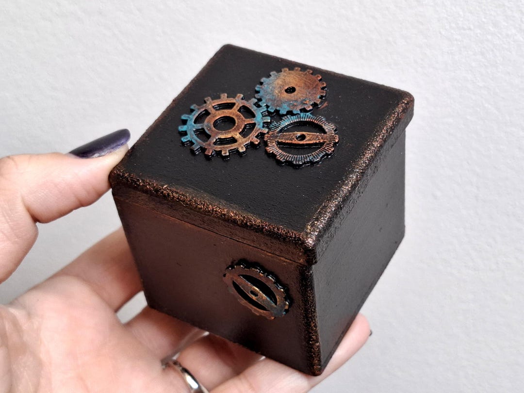 Steampunk Ring Box, Time Machine Box, Steampunk Decor, Cogs and Gears ...
