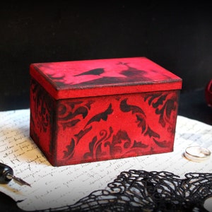 Red Vampire Box Raven Ring Box Gothic Decor Horror Box Vampire Wedding ...