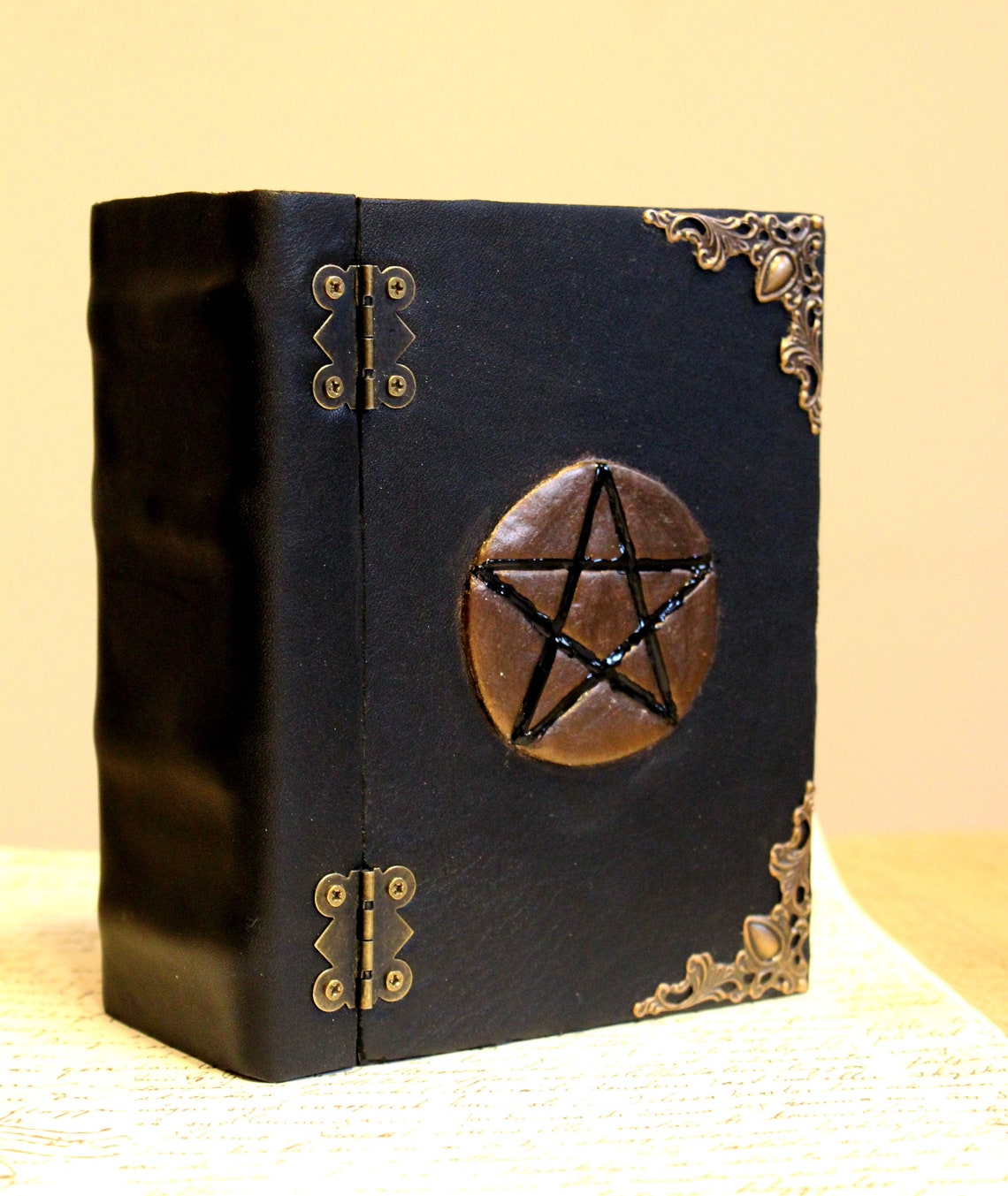 Pentagram Book Box: Gothic Faux Leather Book of Shadows - Etsy