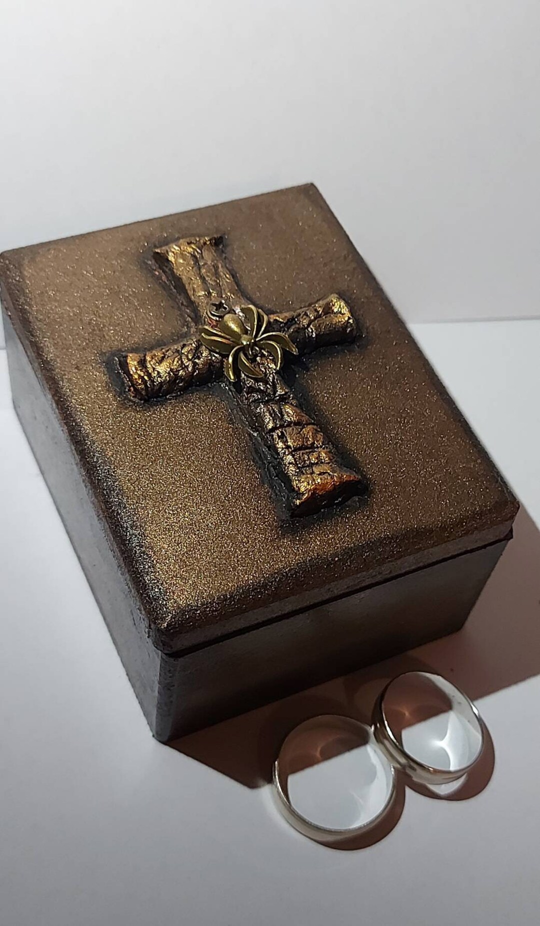 Cross Trinket Box, Spider on Cross, Spider Ring Box, Wedding Ring Box ...