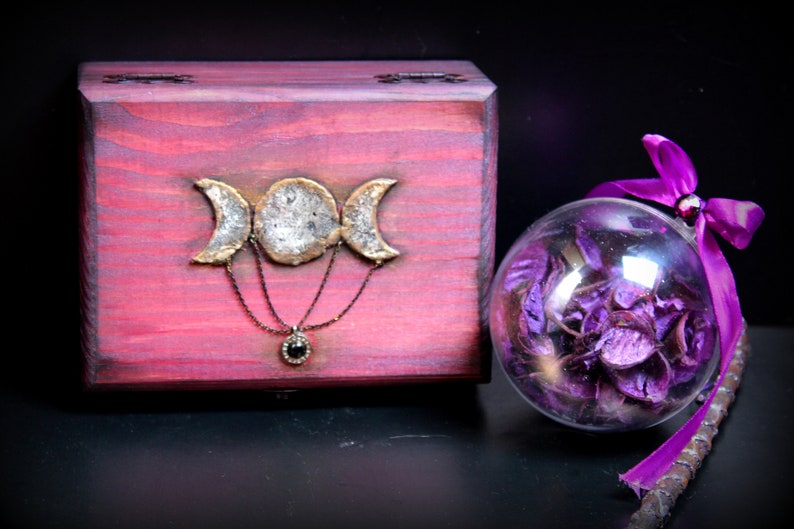 Triple Moon Box Gothic Decor Box Tarot Box Moon Decor Wicca | Etsy